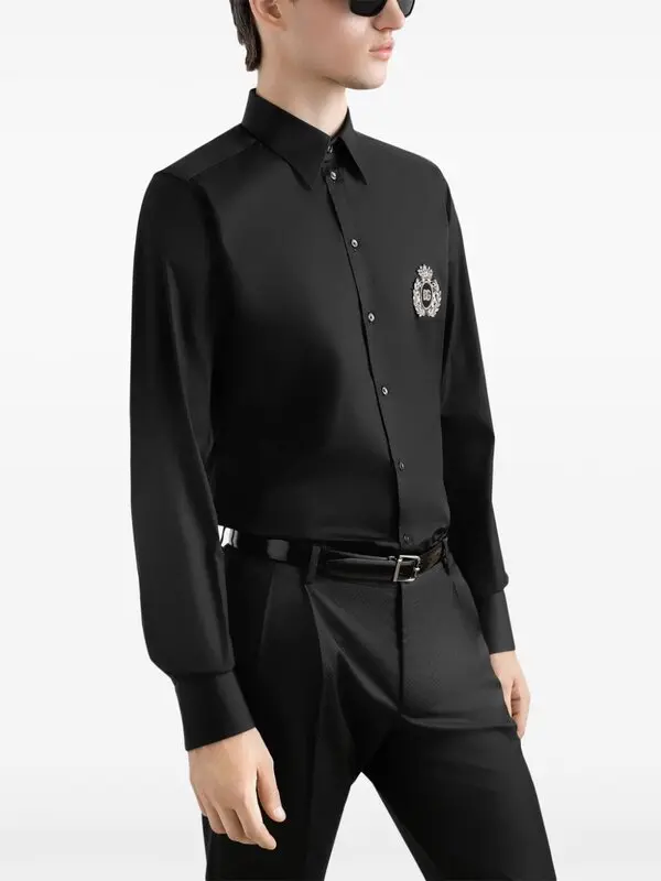 Dolce & Gabbana Logo-appliqué Shirt - Black