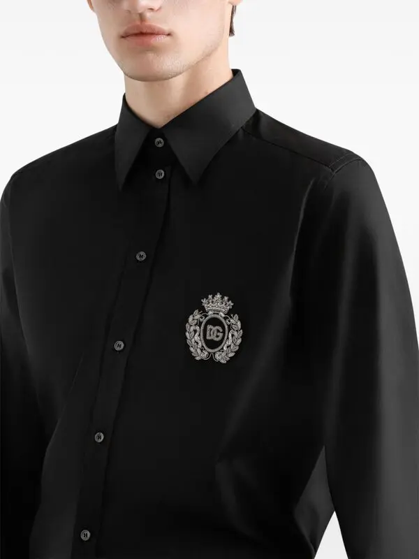 Dolce & Gabbana Logo-appliqué Shirt - Black