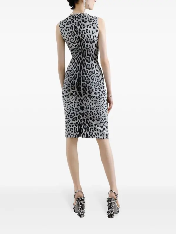 Dolce & Gabbana Animal-print Midi Dress - White