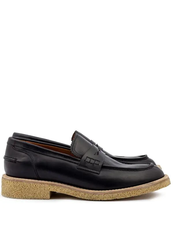 BUTTERO® Leather Loafers - Black