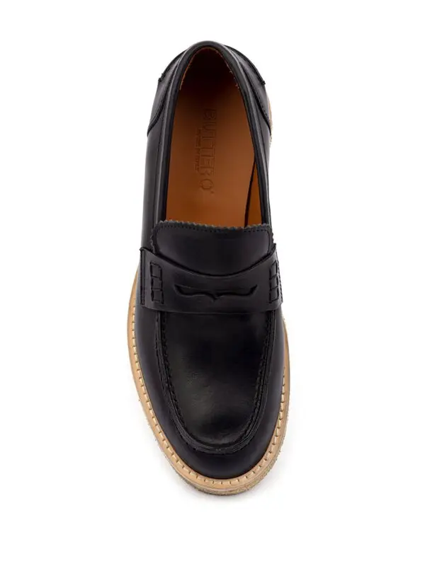BUTTERO® Leather Loafers - Black