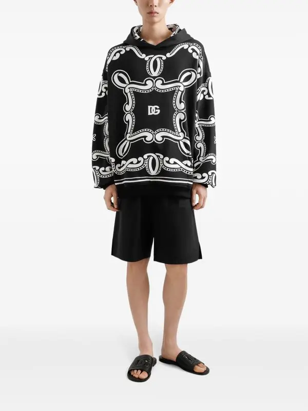 Dolce & Gabbana Bandana-print Hoodie - Black