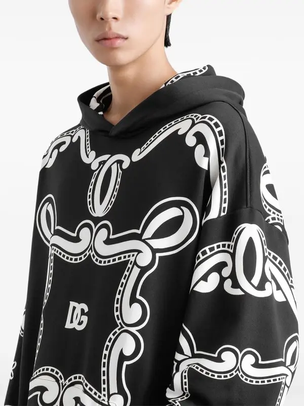 Dolce & Gabbana Bandana-print Hoodie - Black