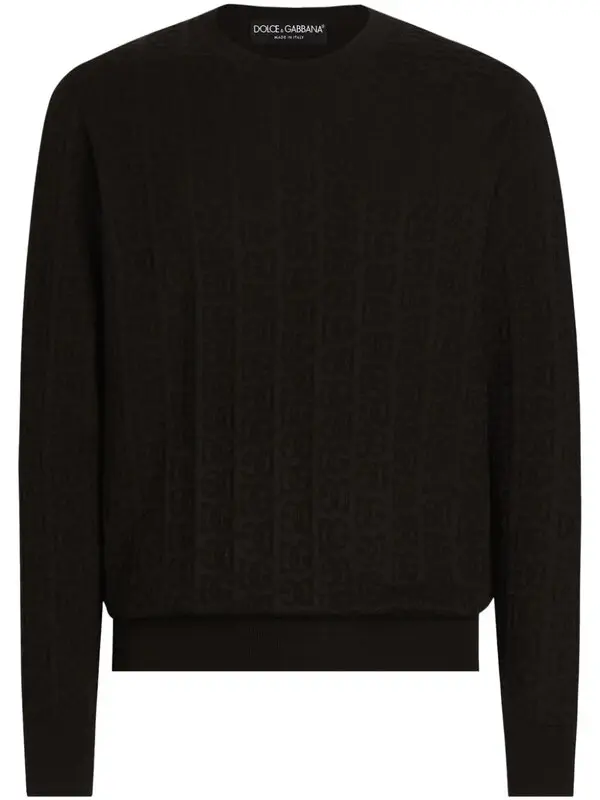 Dolce & Gabbana Logo-jacquard Sweater - Black