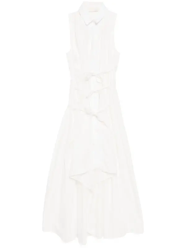 white asymmetric shirt dress White and Striped Asymmetrical Shirt Dress