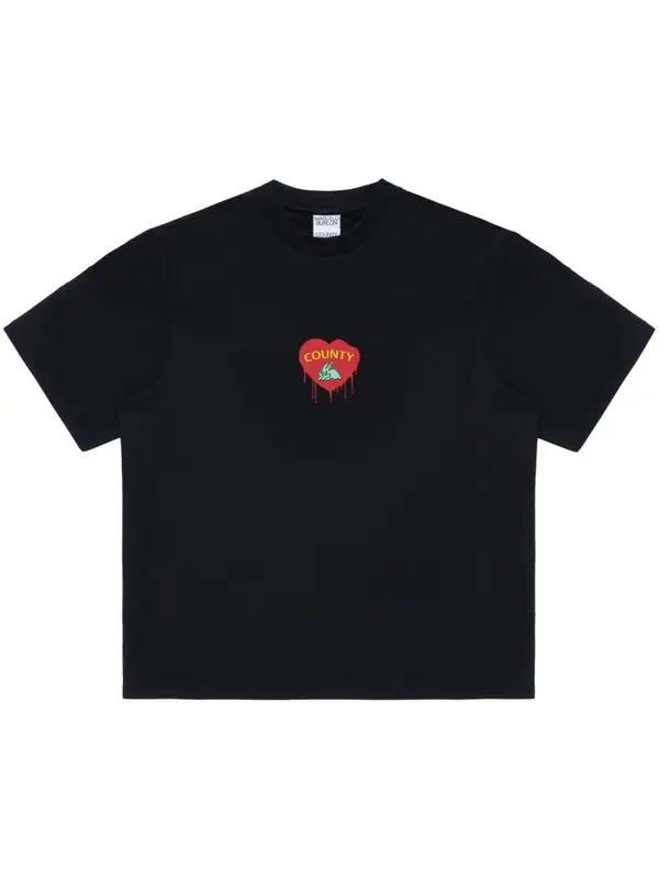 COUNTY OF MILAN Bunny Heart T-shirt - Black