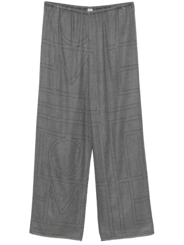 TOTEME Monogram Flannel Trousers - Grey