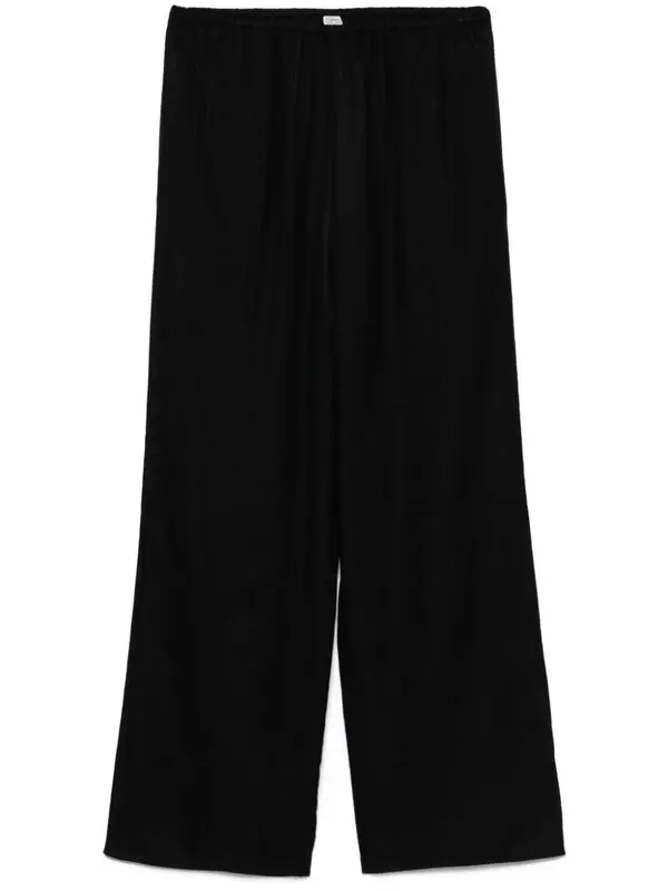 TOTEME Monogram Flannel Trousers - Black
