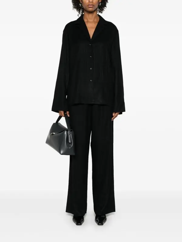 TOTEME Monogram Flannel Trousers - Black