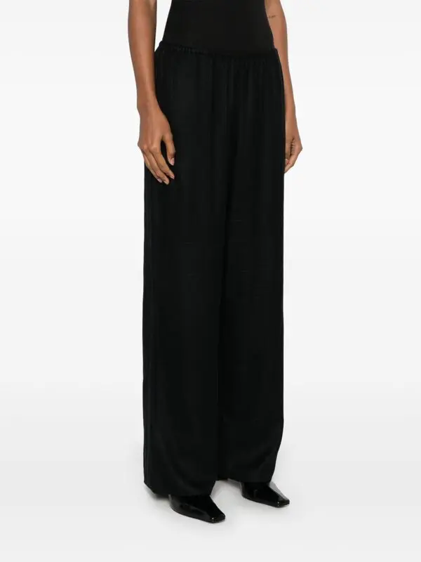 TOTEME Monogram Flannel Trousers - Black