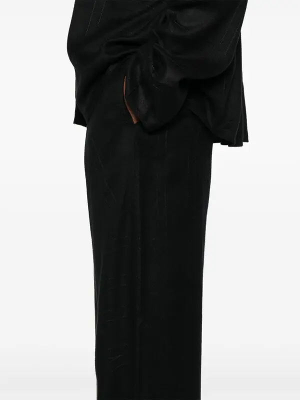 TOTEME Monogram Flannel Trousers - Black