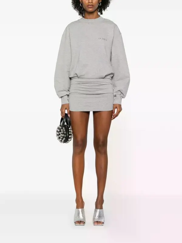 Attico Sweatshirt Mini Dress - Grey