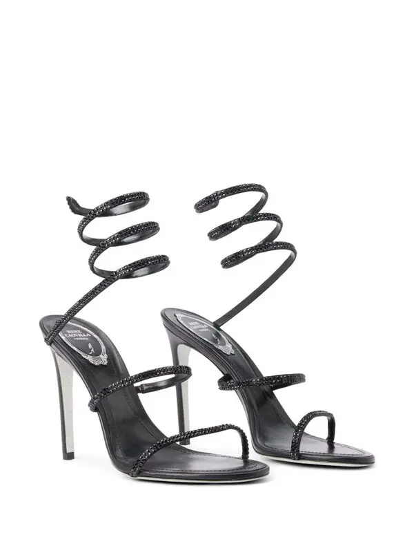 Rene Caovilla 105mm Cleo Sandals - Black