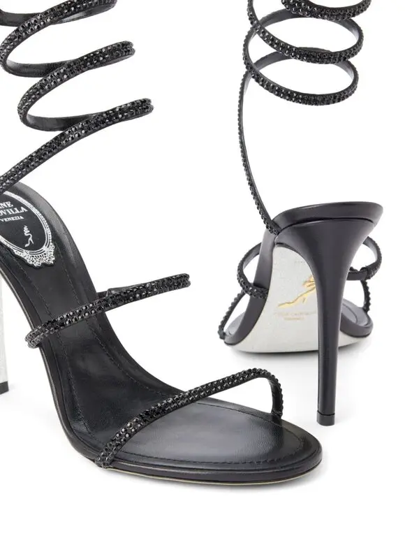 Rene Caovilla 105mm Cleo Sandals - Black