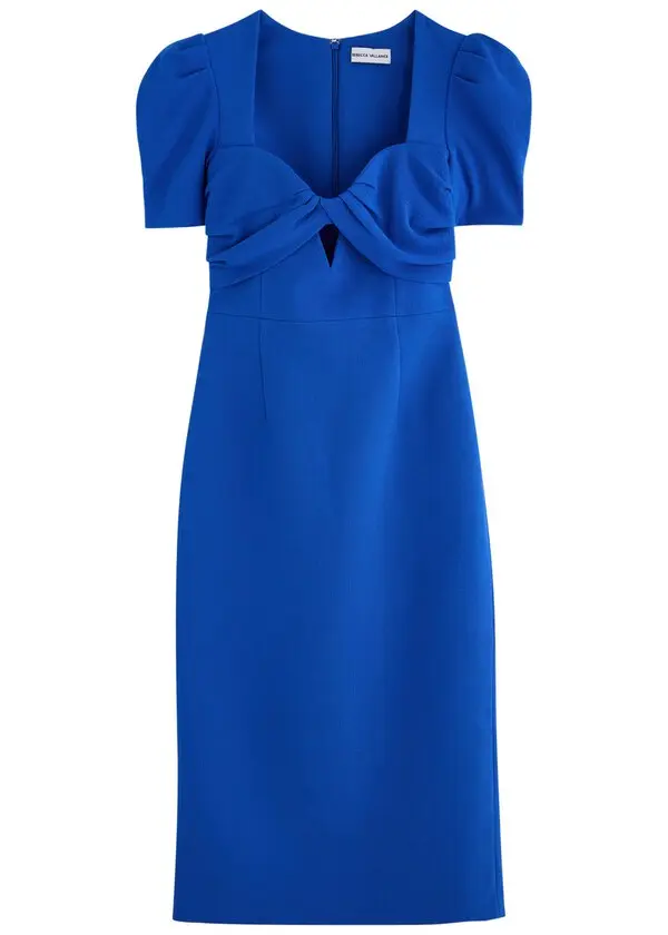 Rebecca Vallance Antonella Crepe Midi Dress - Blue