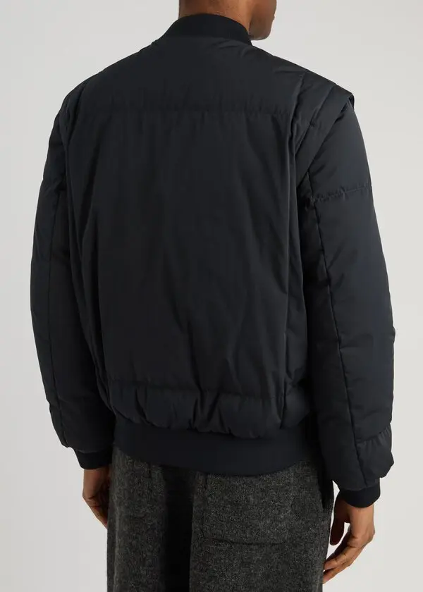 Moncler Taku Logo Padded Bomber Jacket - Navy