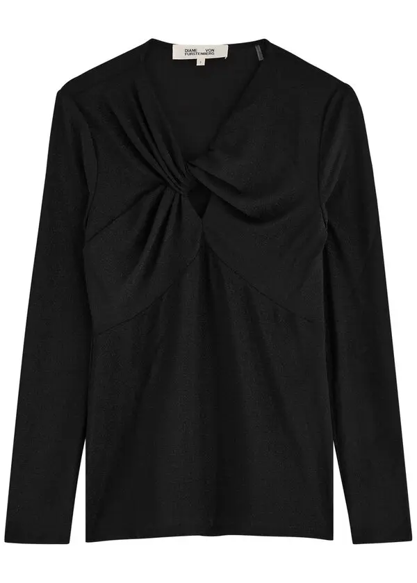 Diane Von Furstenberg Ursula Knotted Lamé Top