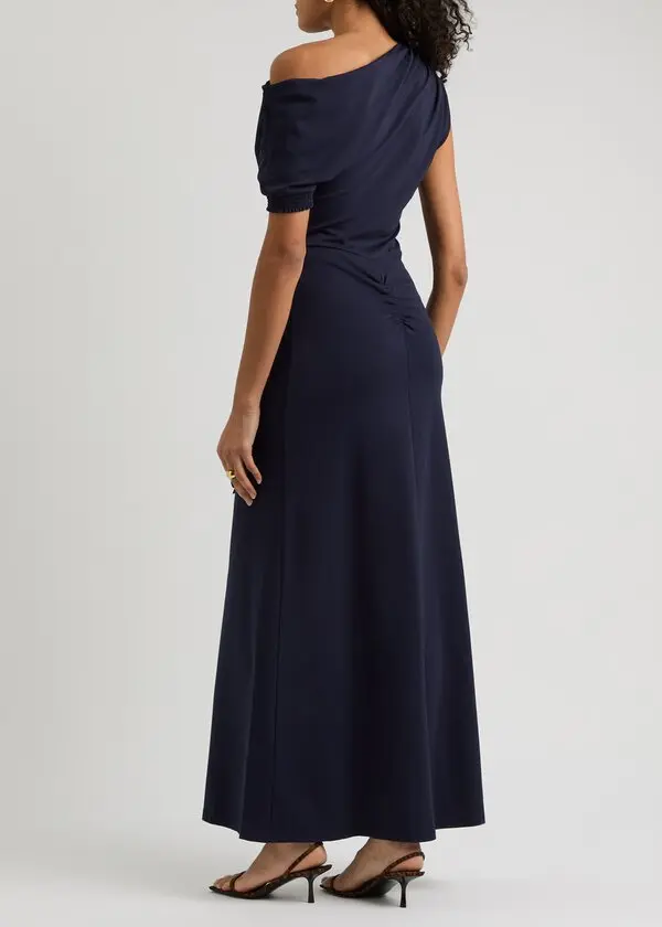 Diane Von Furstenberg Avi Wrap-effect Maxi Dress - Dark Navy