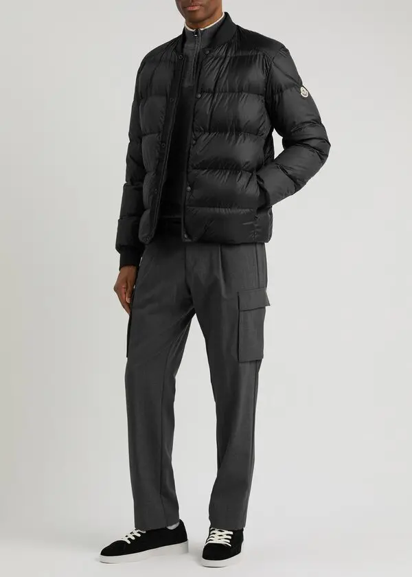 Moncler Bazena Quilted Shell Bomber Jacket - Black