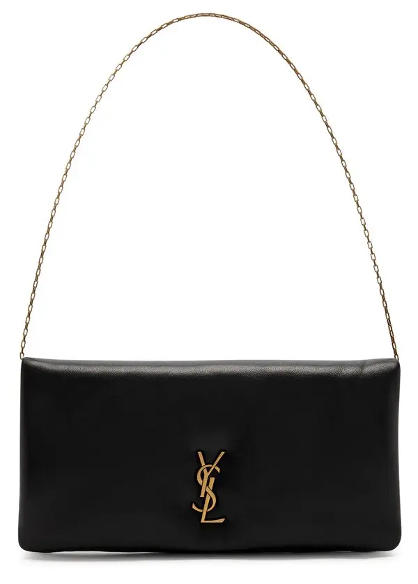 Saint Laurent Calypso Leather Wallet-on-chain - Black