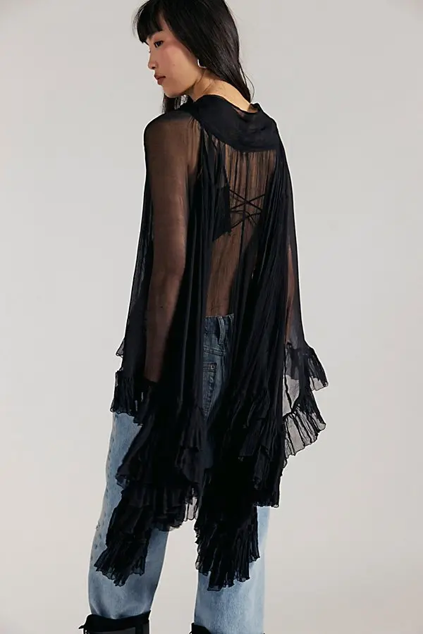 Free People Frill Top - Black