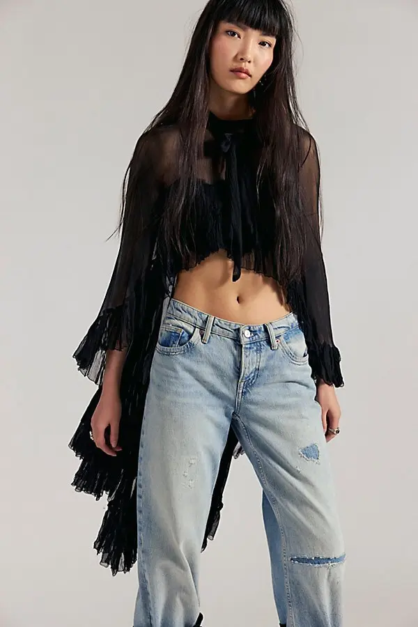 Free People Frill Top - Black