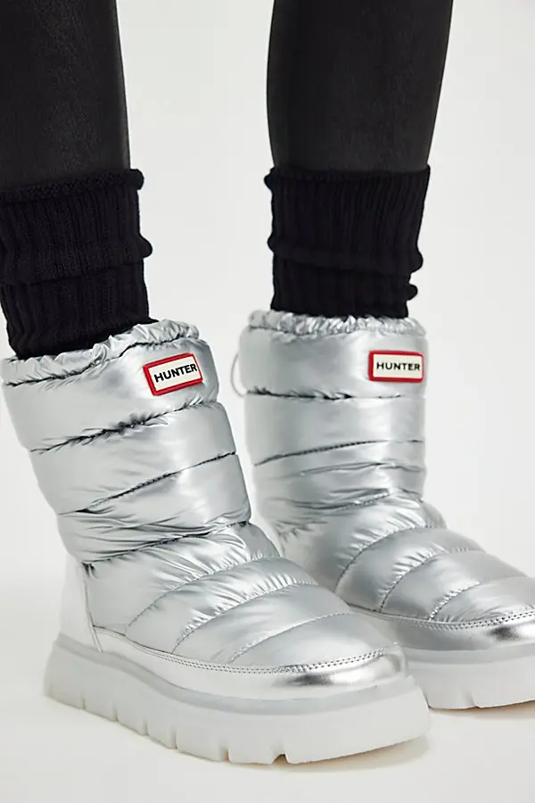Hunter Maribel Snow Boots - Silver