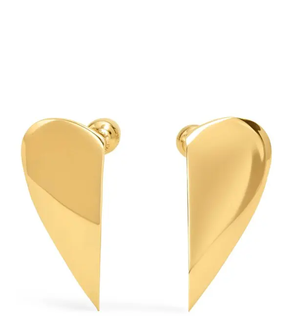 Alaïa Brass Demi Le Coeur Earrings - Gold