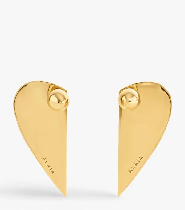 Alaïa Brass Demi Le Coeur Earrings