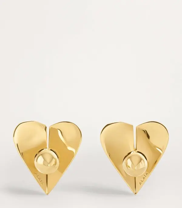 Alaïa Le Coeur Brass Earrings - Gold