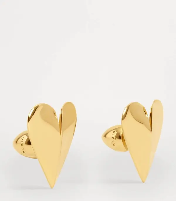 Alaïa Le Coeur Brass Earrings - Gold