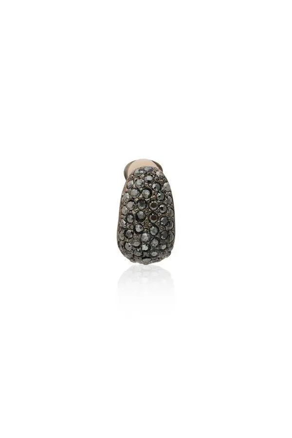 KENNETH JAY LANE Hematite Pave Thumbnail Clip-on Earrings