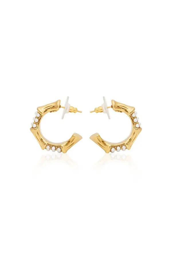KENNETH JAY LANE Mini Bamboo Hoop Earrings - Gold