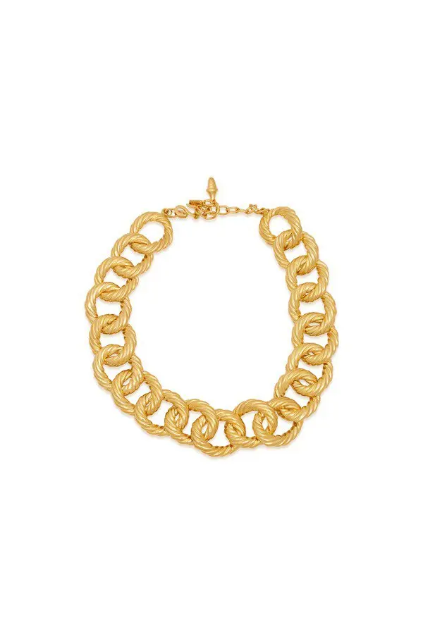 KENNETH JAY LANE Twisted Link Necklace - Gold