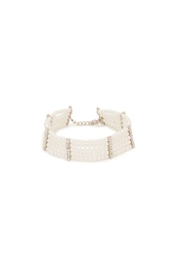KENNETH JAY LANE Pearl Choker Necklace - Silver
