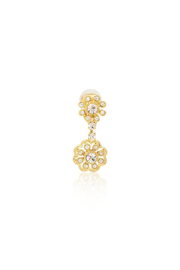 KENNETH JAY LANE Flower Cluster Clip On Earrings - Gold