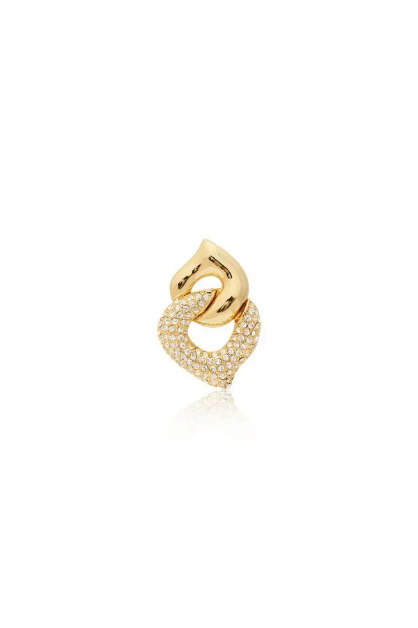 KENNETH JAY LANE Interlocking Crystal Pierced Earrings
