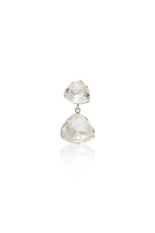 KENNETH JAY LANE Crystal Drop Clip Earrings - Natural