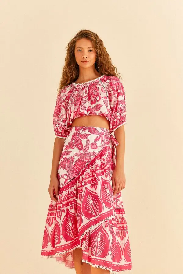 farm rio pink tropical woodcut mini dress FARM RIO TROPICAL WOODCUT MINI DRESS LARGE NWT