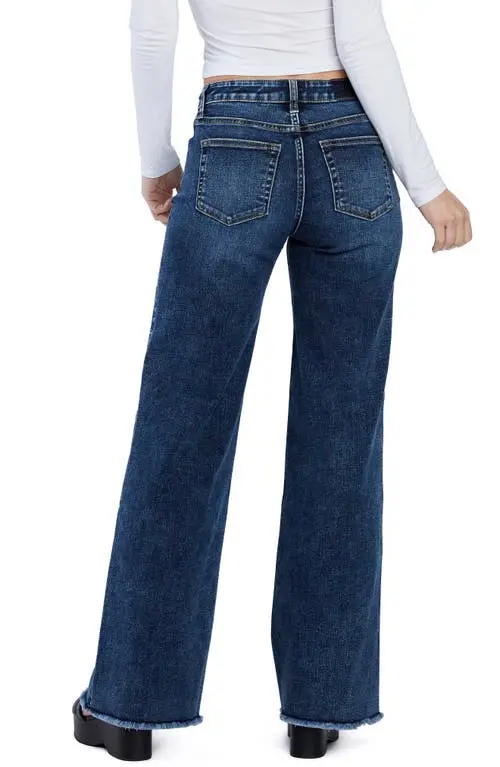 HINT OF BLU Drawstring Wide Leg Jeans - Boho Blue
