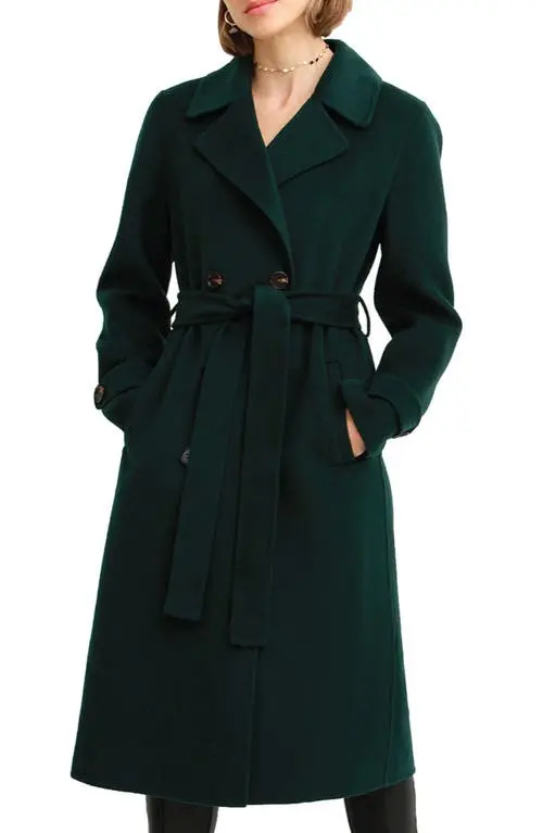 BELLE & BLOOM Front Runner Belted Coat - Dark Green