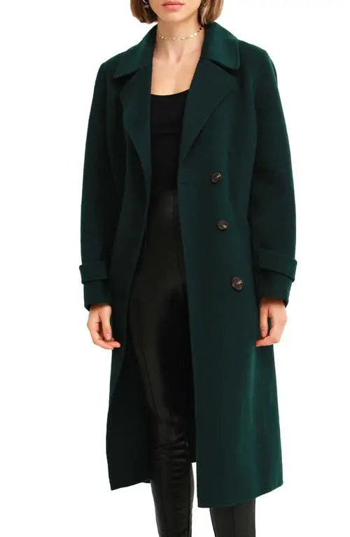 BELLE & BLOOM Front Runner Belted Coat - Dark Green