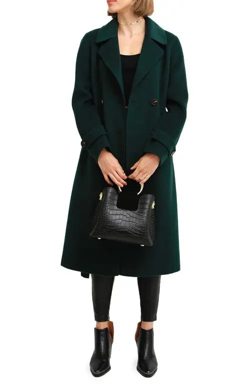BELLE & BLOOM Front Runner Belted Coat - Dark Green