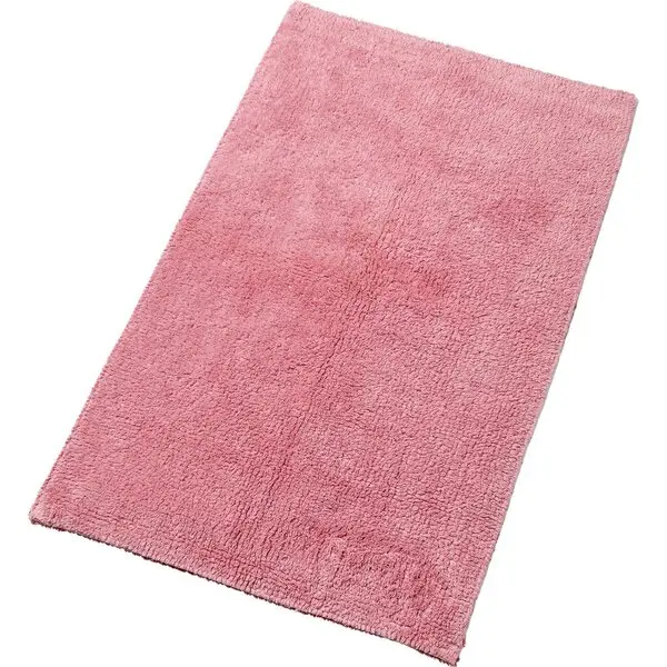 CHRISTY Reversible Deep Pile Thick Cotton Bath Rug - Blush