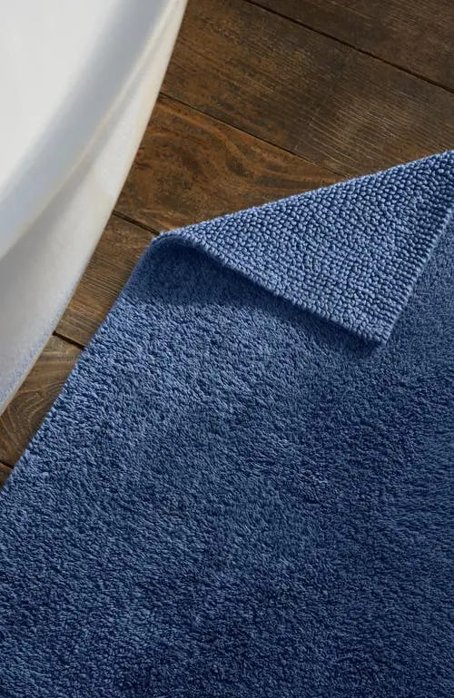 CHRISTY Reversible Deep Pile Thick Cotton Bath Rug - Deep Sea