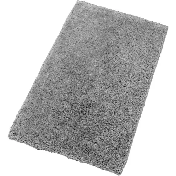 CHRISTY Reversible Deep Pile Thick Cotton Bath Rug - Silver