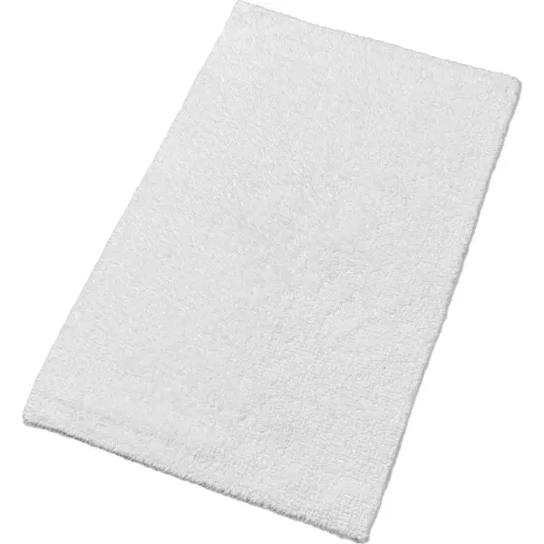CHRISTY Reversible Deep Pile Thick Cotton Bath Rug - White