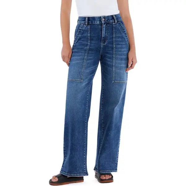 HINT OF BLU Relaxed Carpenter Jeans - Grey Blue