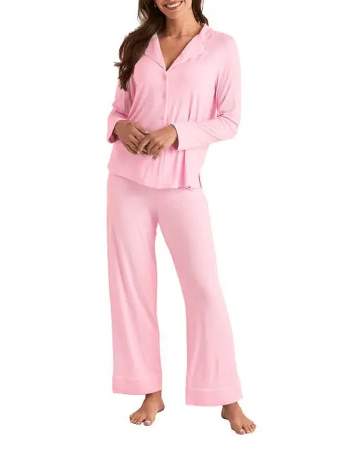 ADORE ME Matilda Long Sleeve Top & Pants Pajama Set - Light Pink
