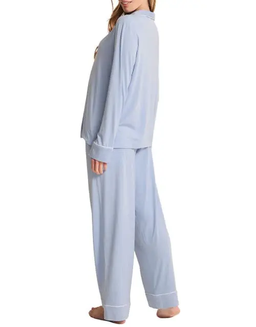 ADORE ME Matilda Long Sleeve Top & Pants Pajama Set - Medium Blue